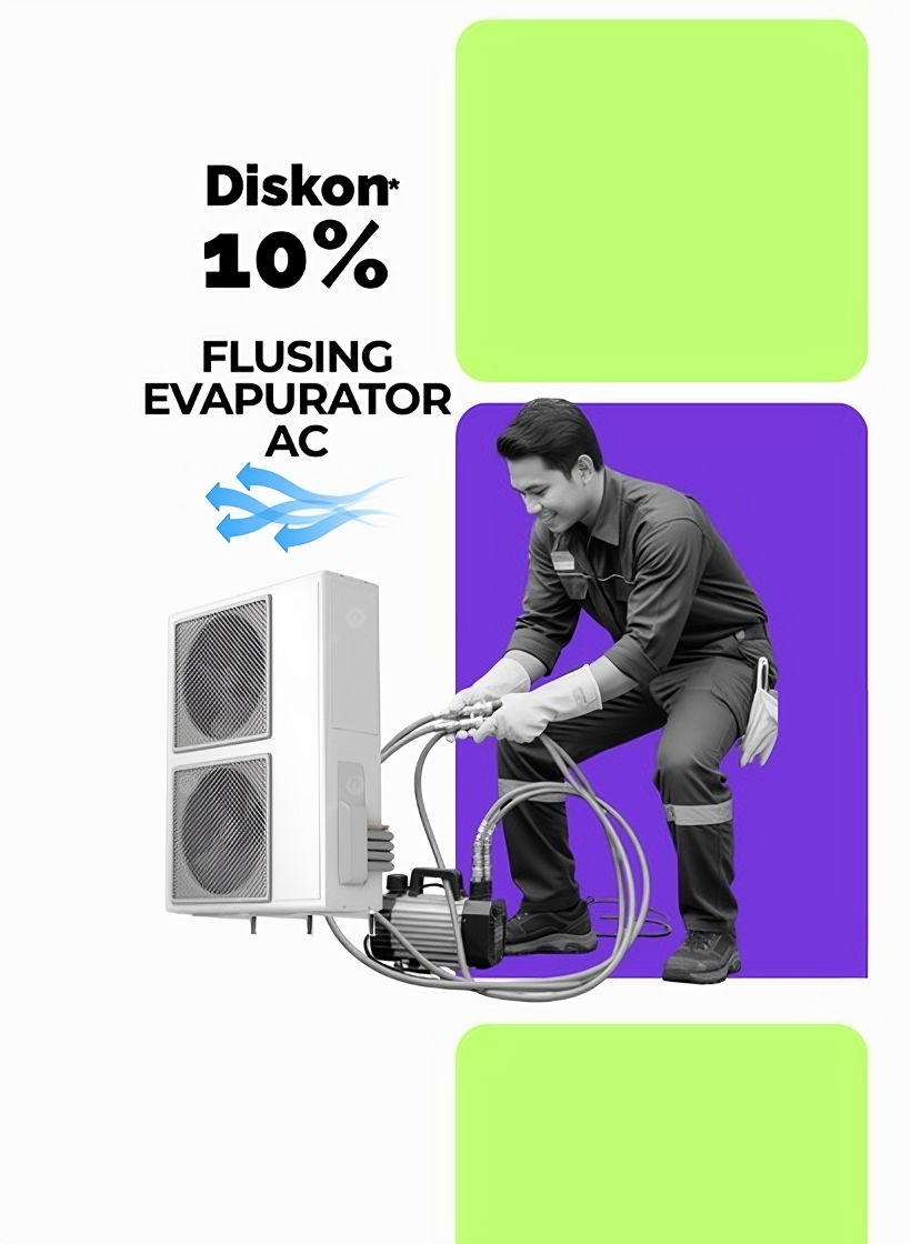 Flushing Evaporator AC 0,5 – 2 PK | Layanan Perawatan AC